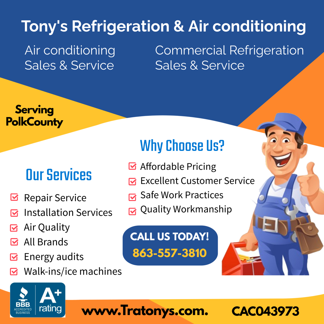 Tony's Refrigeration and Air Conditioning, INC – Refrigeration and Air ...